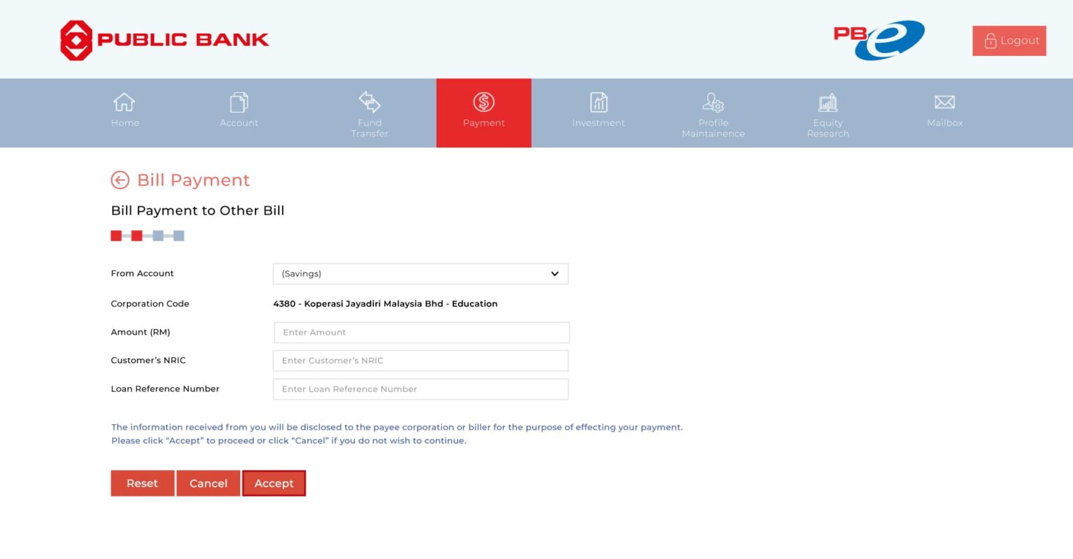 Public Bank Online - KOJADI