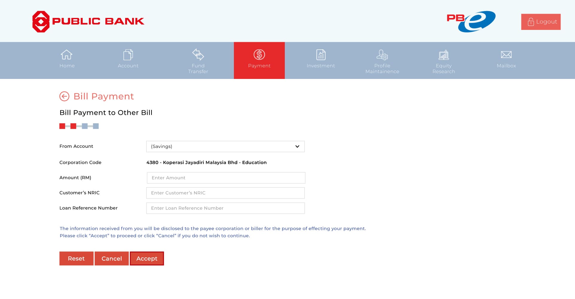 Public Bank Online - KOJADI